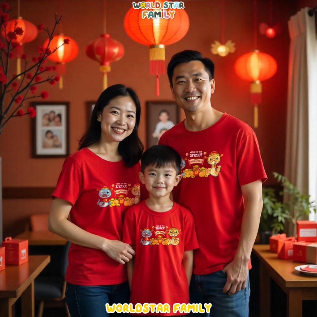 Jual WSF BAJU KAOS FAMILY FU ULAR SINCIA/IMLEK/CNY TAHUN BARU 2025 SHIO ...