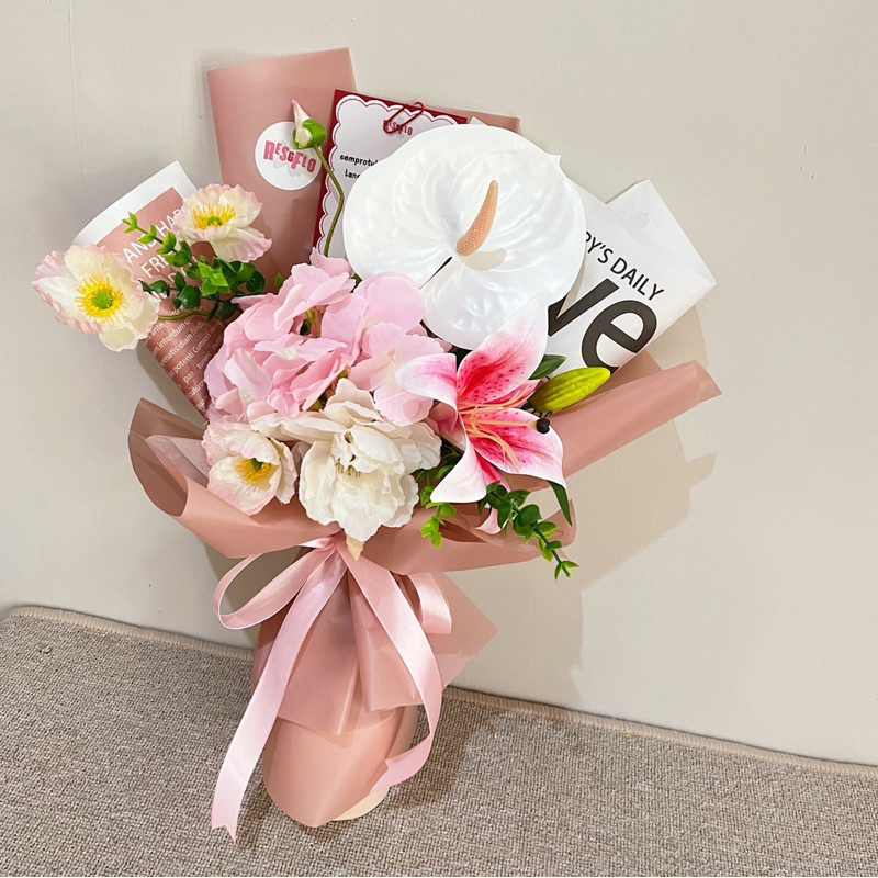 Jual Buket Bunga Artificial/Palsu Premium Flower Bouquet Bucket Wisuda ...