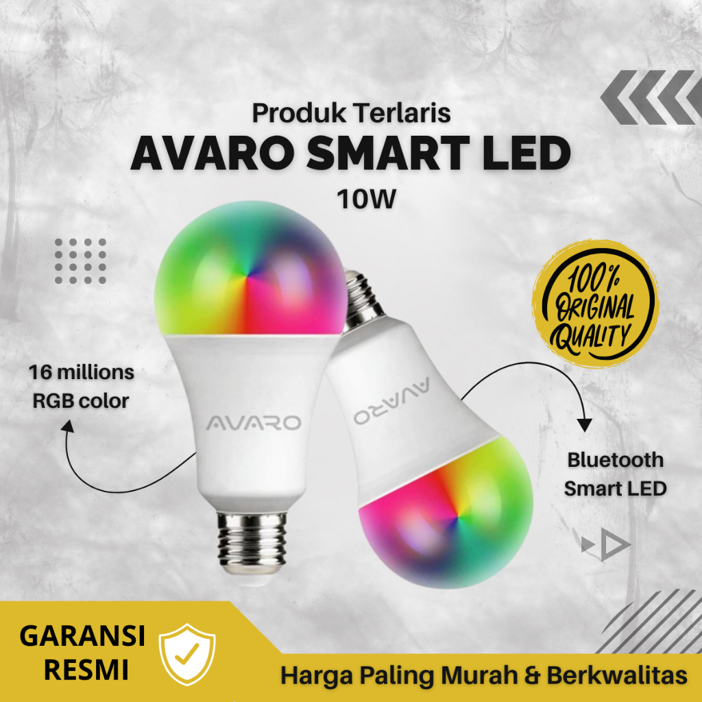 Jual Avaro Lampu Smart LED Bluetooth WIFI 9W 10W 12W Smart Bulb (RGB + WW) | Shopee Indonesia