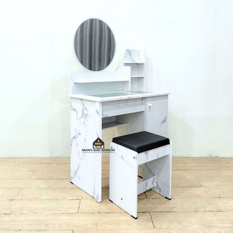 Jual Meja Rias Arumi LED Meja Rias Minimalis Motif Marmer Set Kursi ...