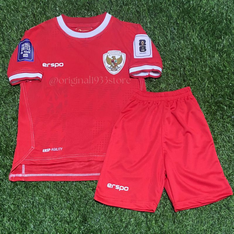 Jual Jersey Timnas Anak 2024 Home Jersey Anak Timnas Fullpatch Piala Dunia Setelan Baju Anak ...
