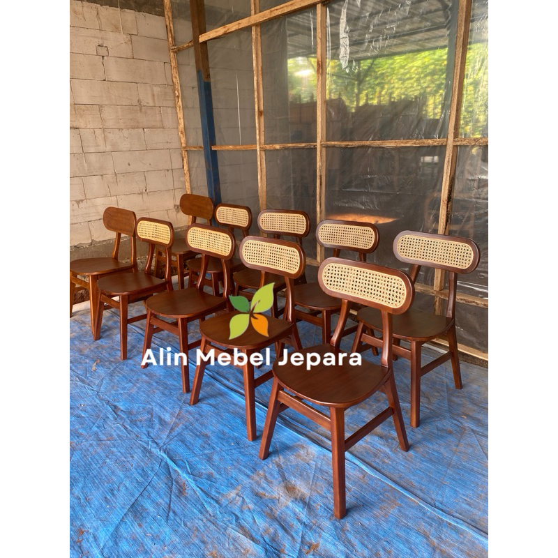Jual Kursi Cafe Rotan Kursi Makan Kursi Resto Kursi ropan rotan[Jati] | Shopee Indonesia