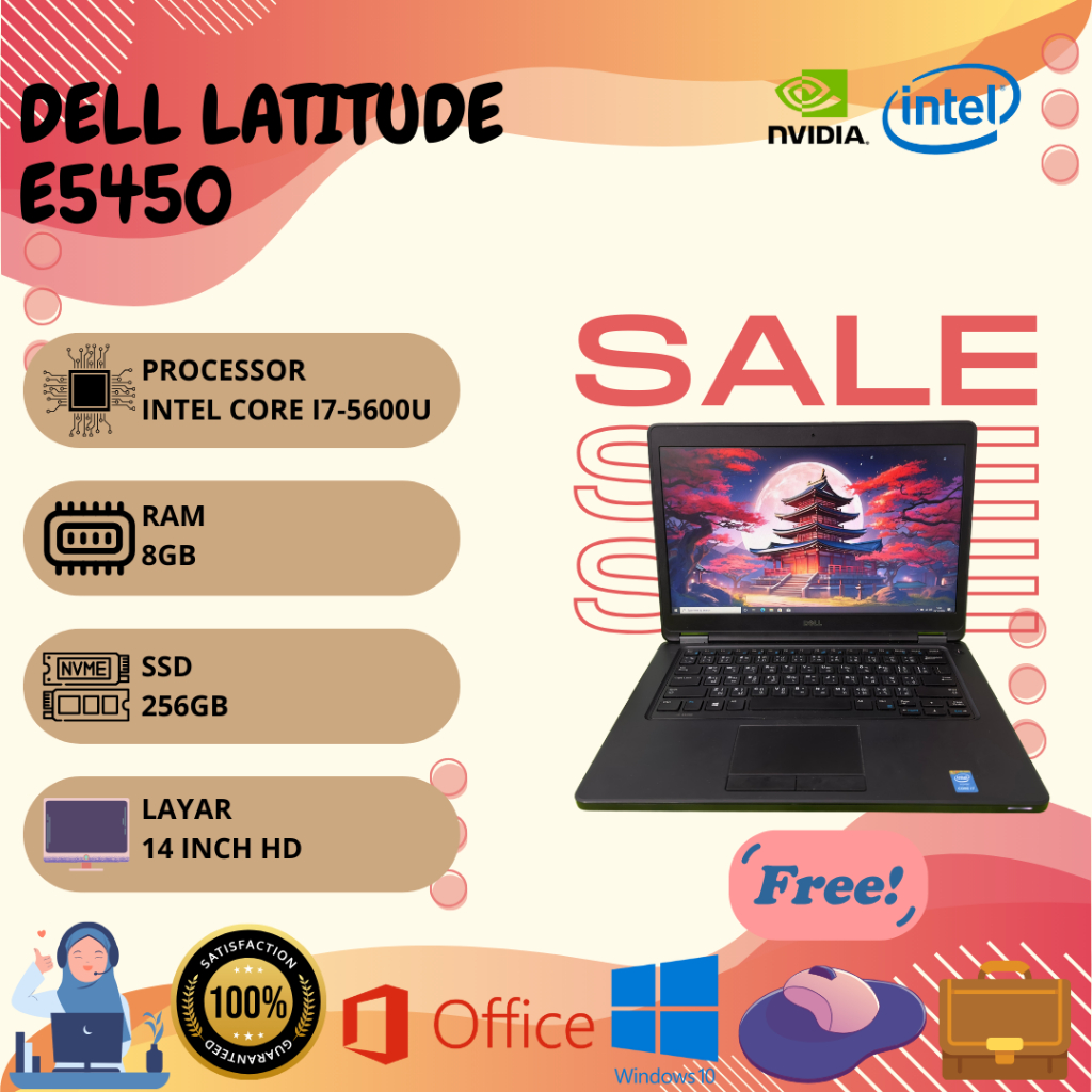 Jual DELL Latitude E5450 Intel Core i7-5Gen NVIDIA GeForce 840M Win 10 ...