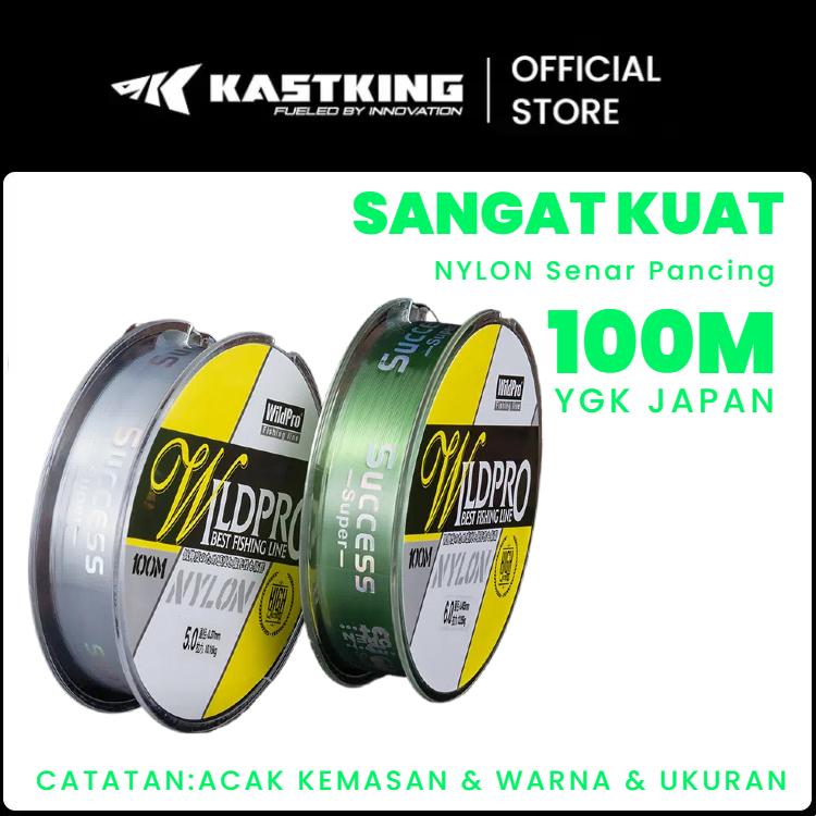 Jual [OFFICIAL] KASTKING Nylon 100M Senar Pancing Clear Transparan, Anti Keriting Mudah ...