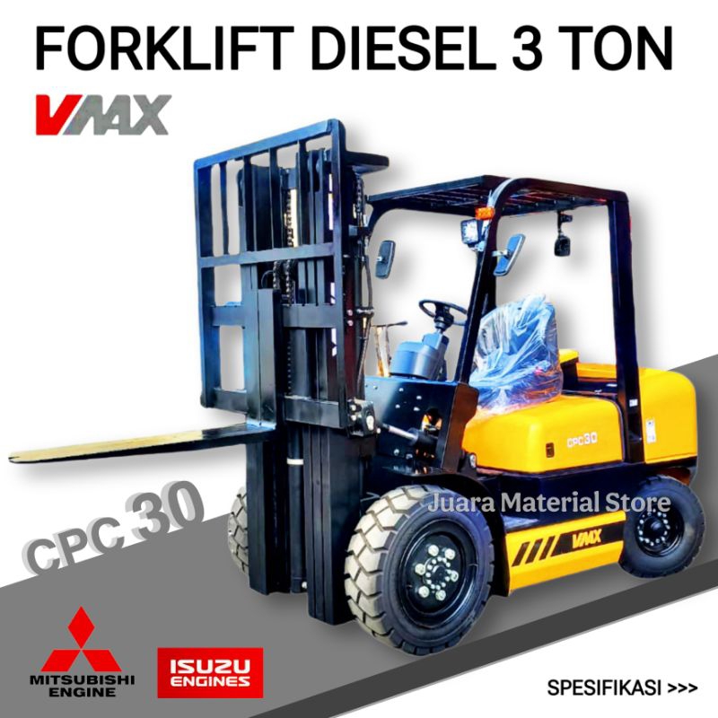 Jual Forklift Diesel Truck VMAX CPC30-30 Engine Isuzu C240 Japan 3 Ton | Shopee Indonesia