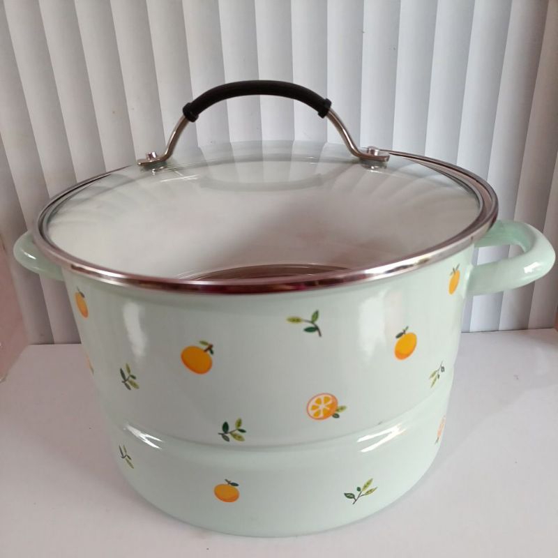 Jual Panci kukus enamel / Steamer enamel | Shopee Indonesia