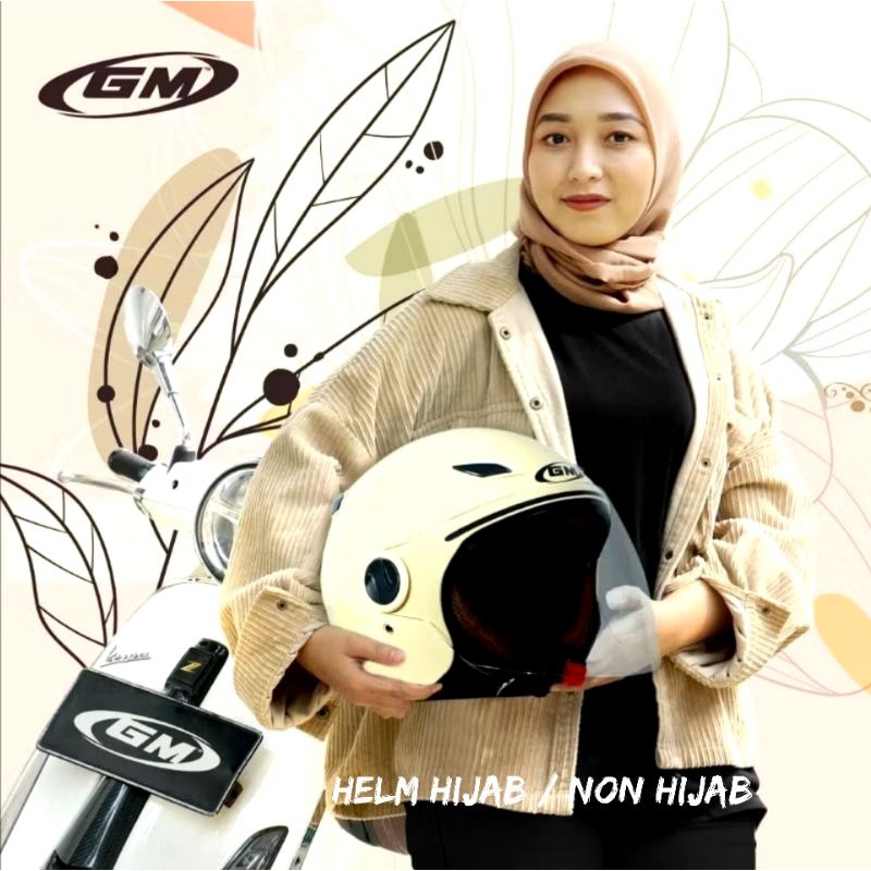Jual Helm GM Venus Hijab Solid Helm Open visor Helmet dewasa SNI Original | Shopee Indonesia