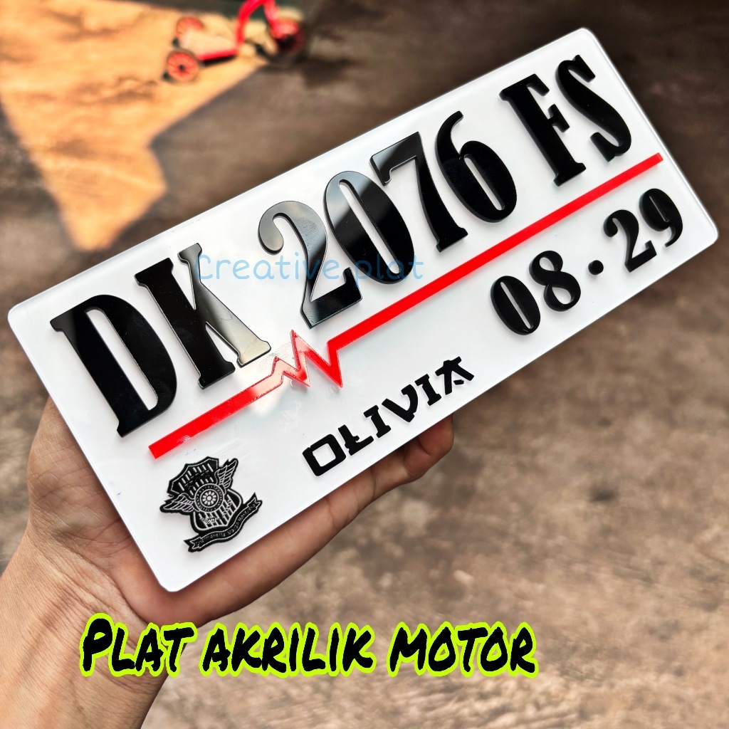 Jual PLAT NOMOR MOTOR STANDAR TIMBUL AKRILIK LIPAT BAUT TANAM CUSTOM ...