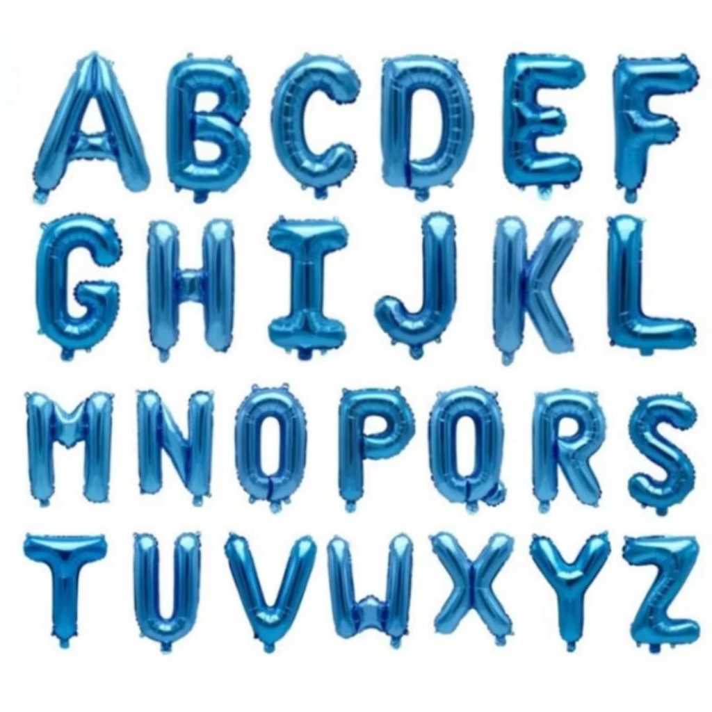 Jual BALON FOIL HURUF & ABJAD ALPHABET BIRU A-Z /BALON FOIL HURUF BIRU ...