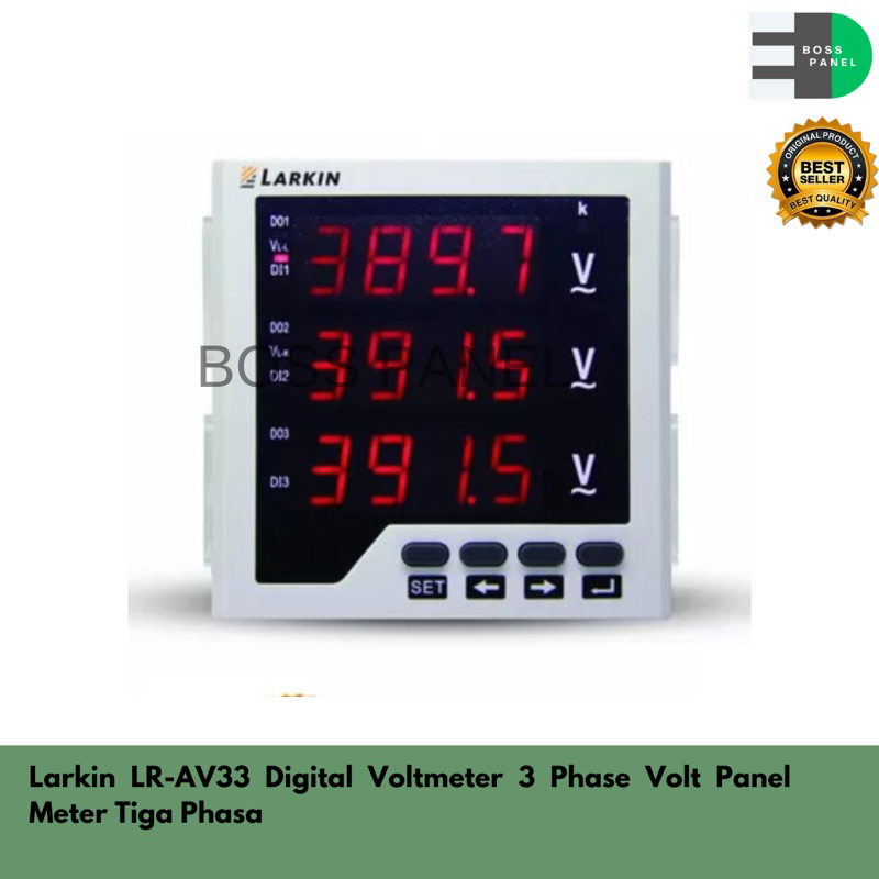 Jual Larkin LR-AV33 Digital Voltmeter 3 Phase Volt Panel Meter Tiga Phasa | Shopee Indonesia