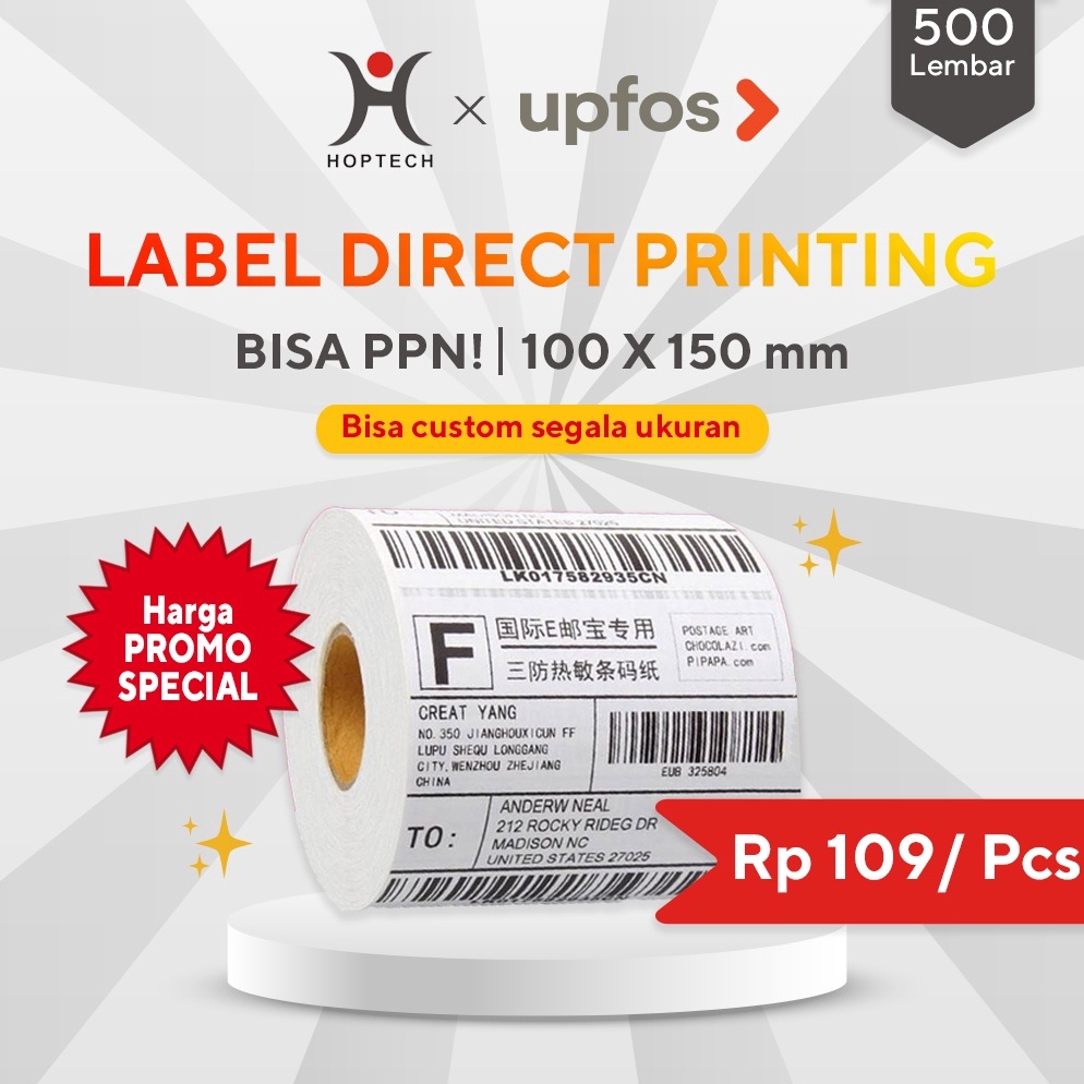 Jual av Ready Stock Label Barcode 1 x 15 mm 1 Line 5pcsRoll 25 pcs ...