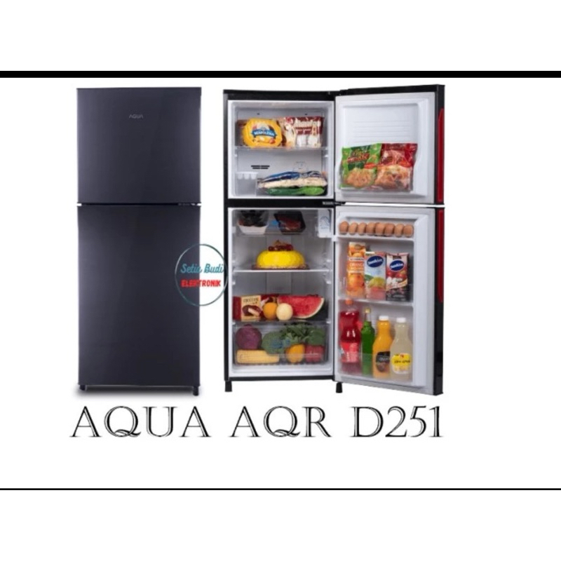 Jual KULKAS / LEMARI ES 2 PINTU AQUA AQR D251 Lowwatt | Shopee Indonesia