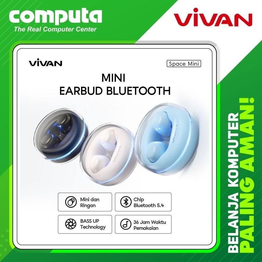 Jual Vivan Space Mini TWS Bass Up Bluetooth 5.4 | Shopee Indonesia