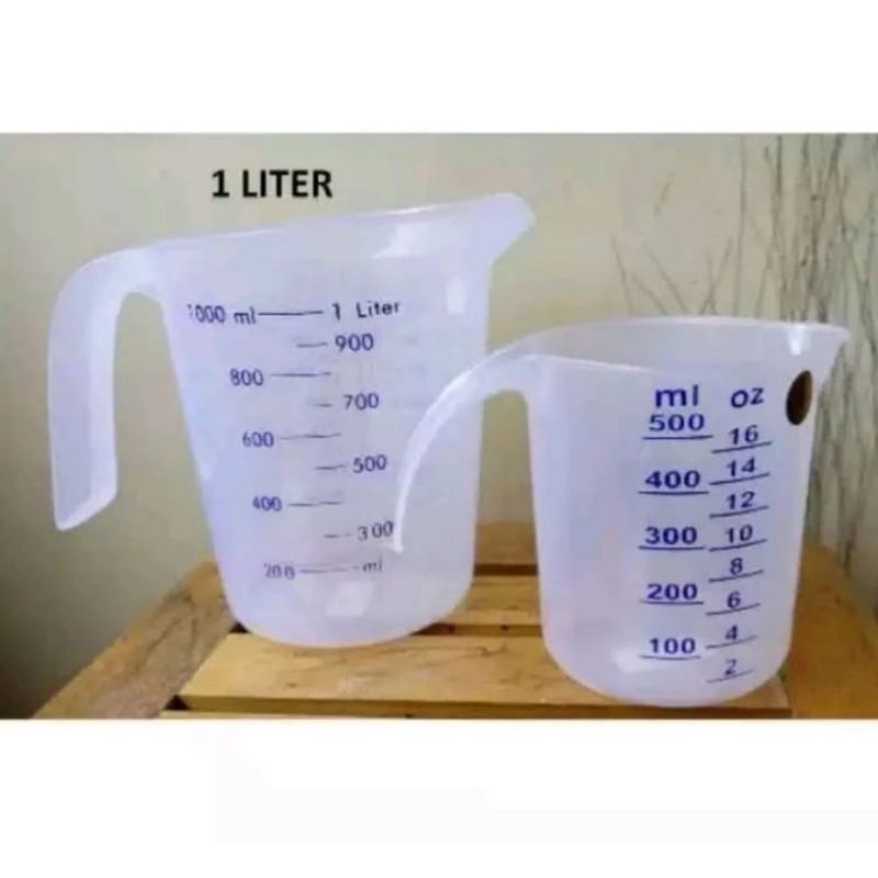 Jual Gelas ukur / gelas takar air ukuran 500 ml dan 1000 ml | Shopee ...