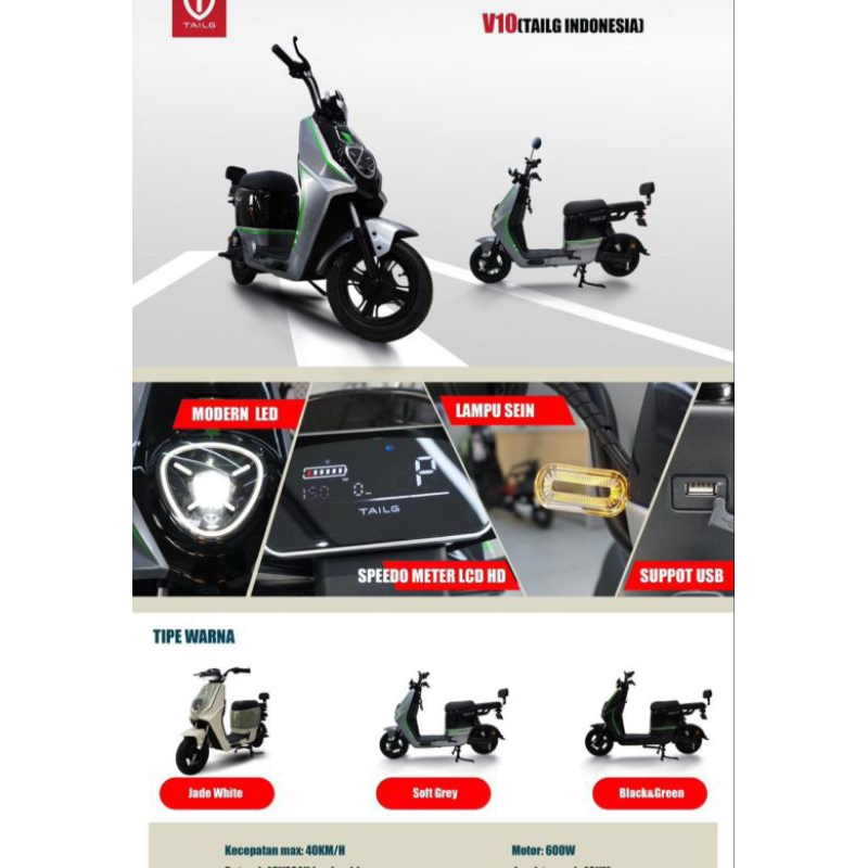 Jual sepeda listrik Tailg V10 Pontianak | Shopee Indonesia