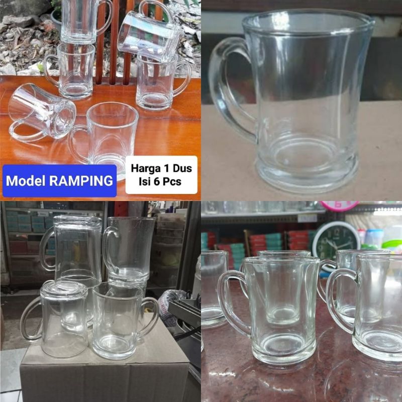 Jual gelas kopi gagang model RAMPING harga 1 Dus (isi 6 Pcs) | Shopee ...