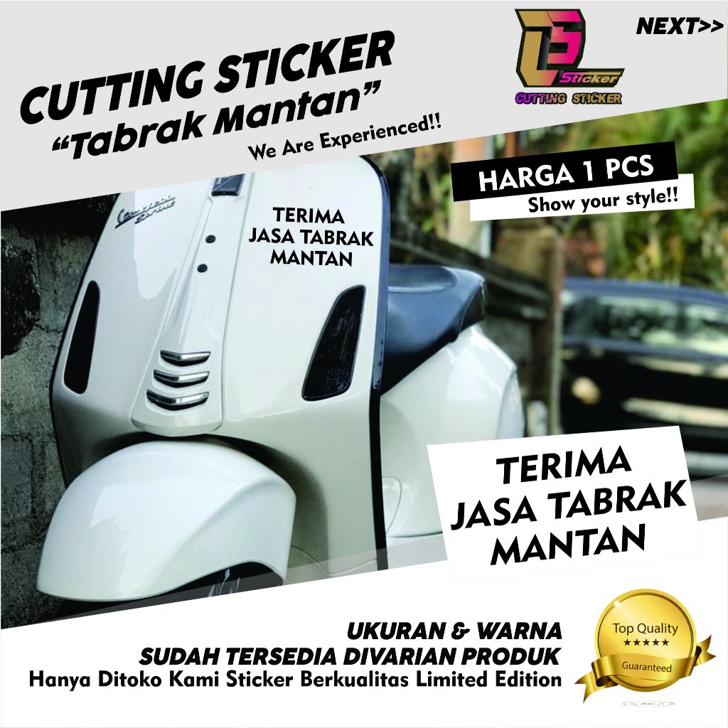Jual Cutting Stiker Jasa Tabrak Mantan Variasi Motor Mobil Sticker ...