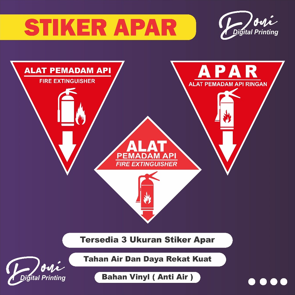 Jual Stiker Apar / Stiker Alat Pemadam / Rambu Kebakaran / Segitiga ...