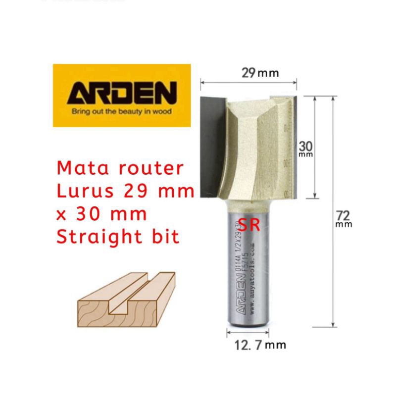 Jual Mata Router/ Profil Lurus 29mm × 30mm As 1/2 Straight Bits Merk ...
