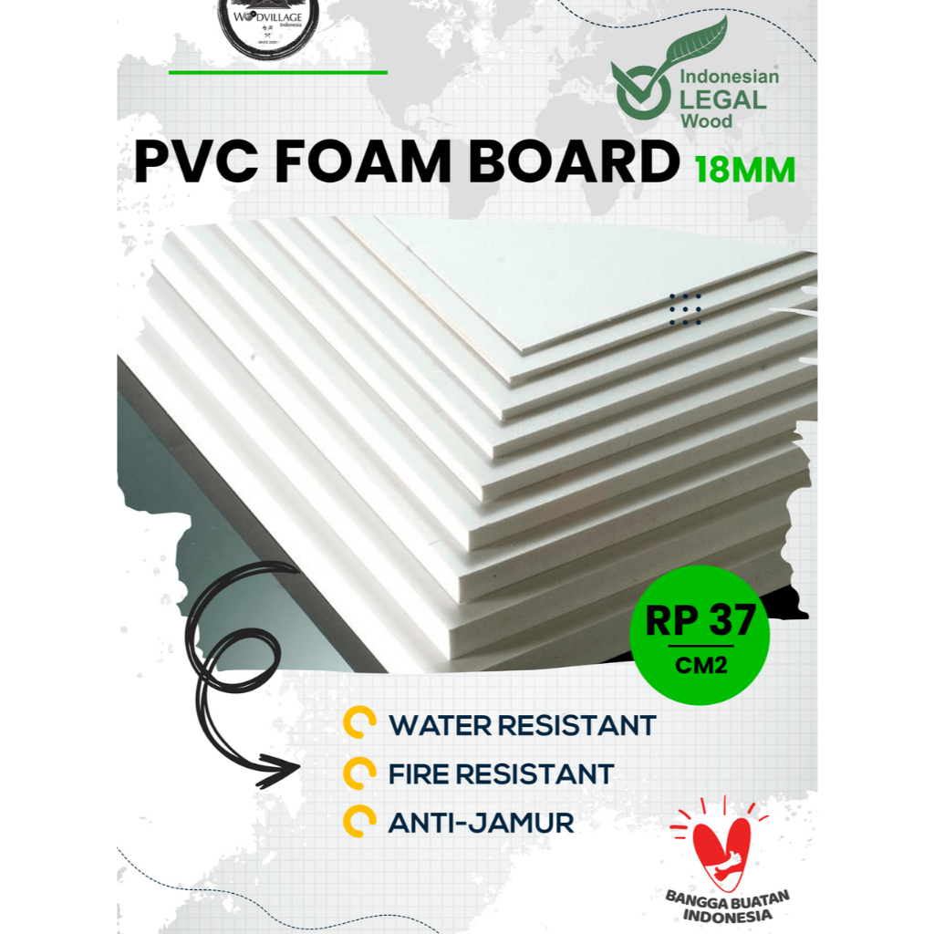 Jual PVC Board / PVC Foam Board / PVC Sheet 18mm Custom | Shopee Indonesia