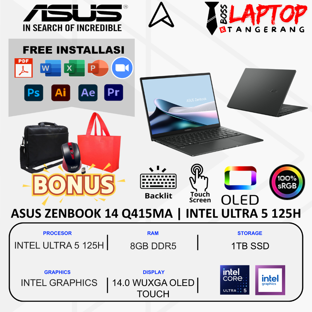 Jual Laptop Asus Zenbook 14 Oled Q415MA Touchscreen Intel Ultra 5 125H ...