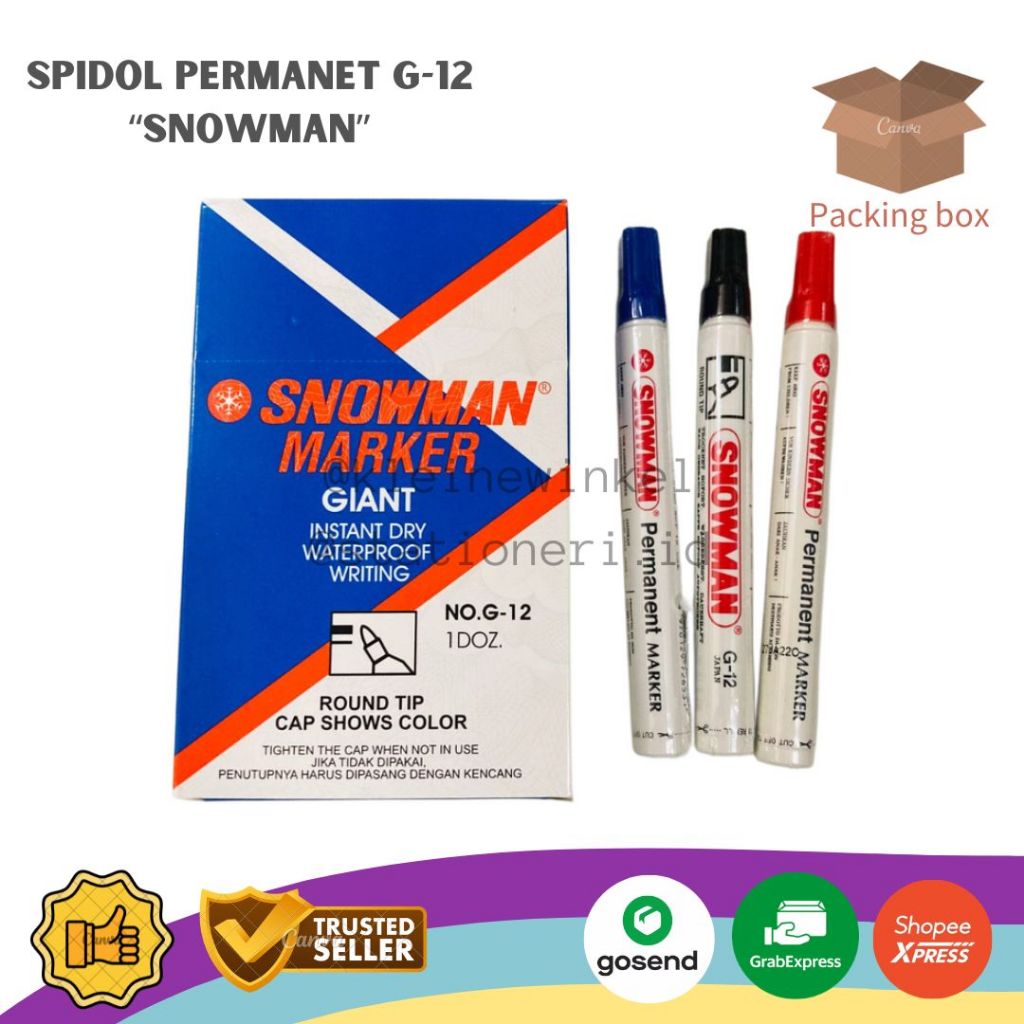 Jual Spidol Snowman Permanen G-12/Spidol Papan Permanent | Shopee Indonesia