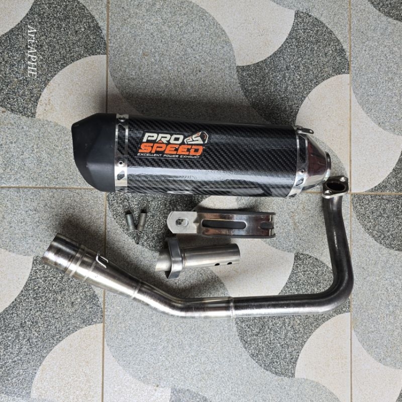 Jual knalpot PROSPEED black carbon original VARIO 125 150 fi fullsystem ...