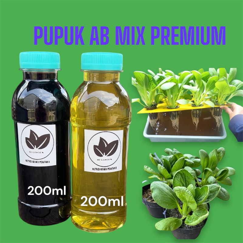 Jual Pupuk Nutrisi AB MIX Premium Untuk Tanaman Sayuran Hidroponik atau Tanah 200ml | Shopee ...