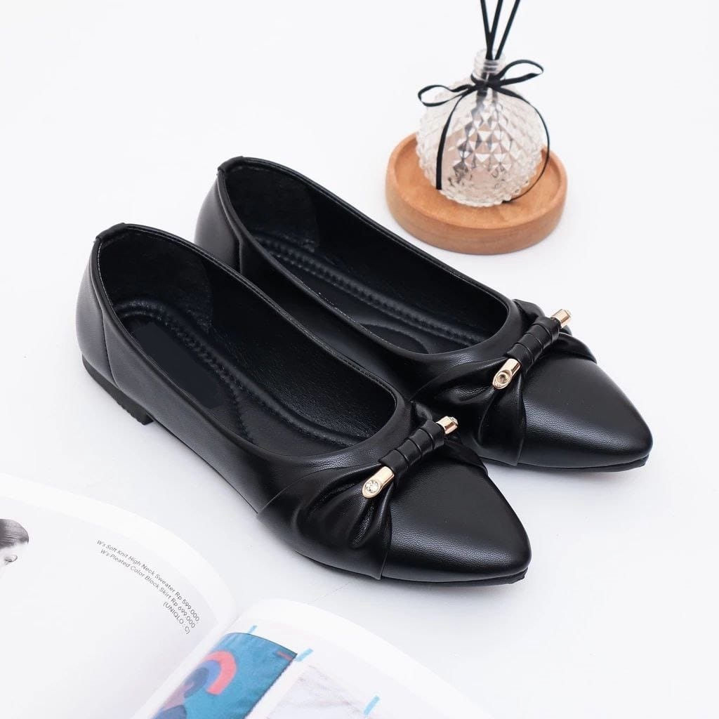 Jual AORORA - Sepatu Flatshoes Wanita Karina Ballerina Flat Trendy Sol ...