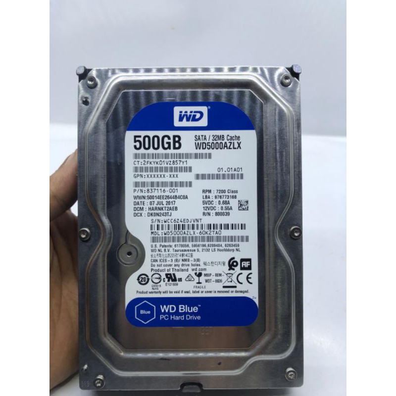 Jual Hardisk PC WD blue 500GB SATA 3.5INCH GARANSI 1 TAHUN | Shopee ...