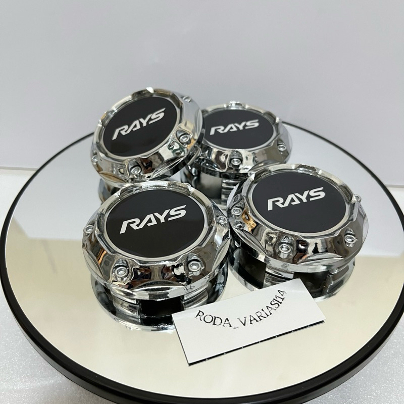 Jual Dop roda tutup velg racing Chrome motif rays ukuran diameter 6,8cm ...
