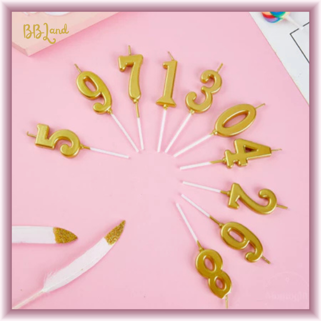 Jual Lilin Angka Ulang Tahun 1 PCS Metalik Gold Birthday Candle ...