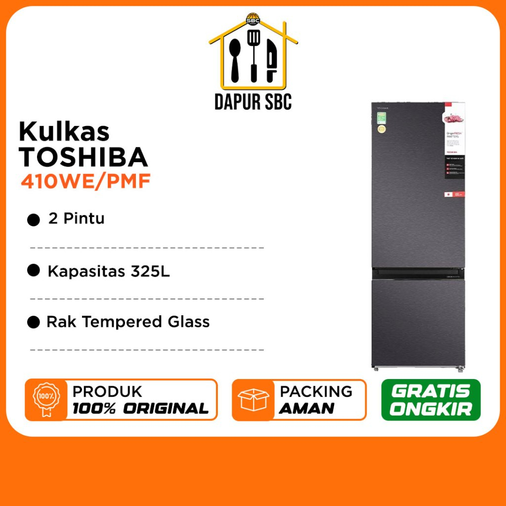 Jual KULKAS 2 PINTU TOSHIBA GR-RB 410 WE/PMF | Shopee Indonesia