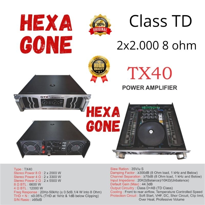 Jual Power STX Class TD TX40 Trafo 2x2.000 8 ohm | Shopee Indonesia