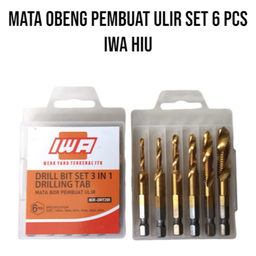 Jual Mata Bor Pembuat Ulir Drat Drill Tap Set Hex Twist Spiral Tapper ...