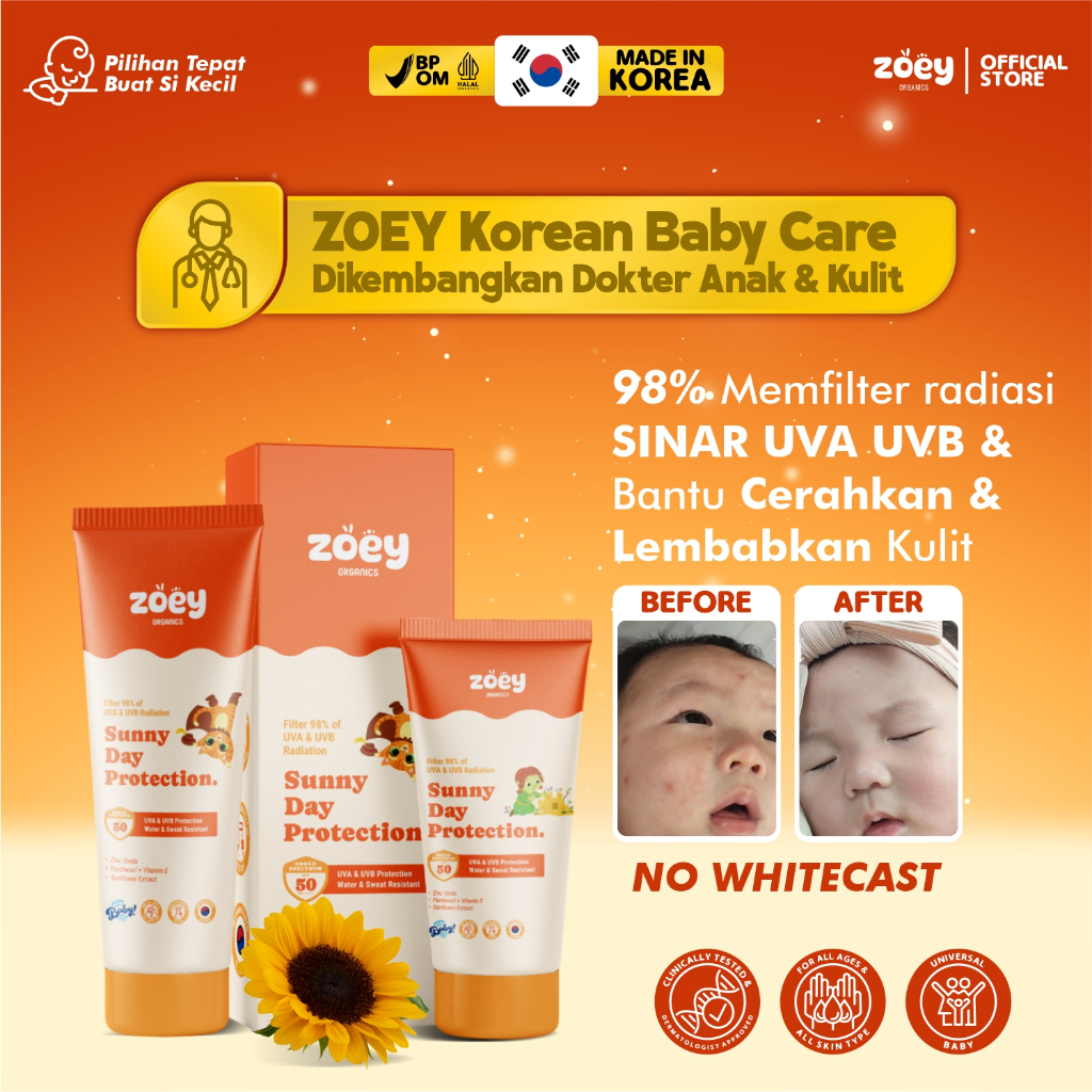 Jual ZOEY Sunny Day SUNSCREEN SPF 50+ PA+++ | Sunscreen Bayi & ANAK 0 ...