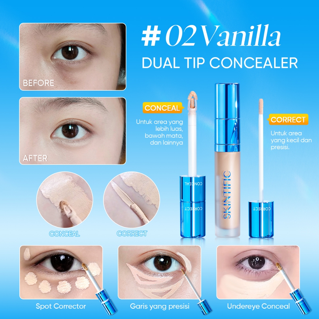 Jual SKINTIFIC - Cover Perfect Serum Concealer 5ml | 2 IN 1 DIP TIP ...