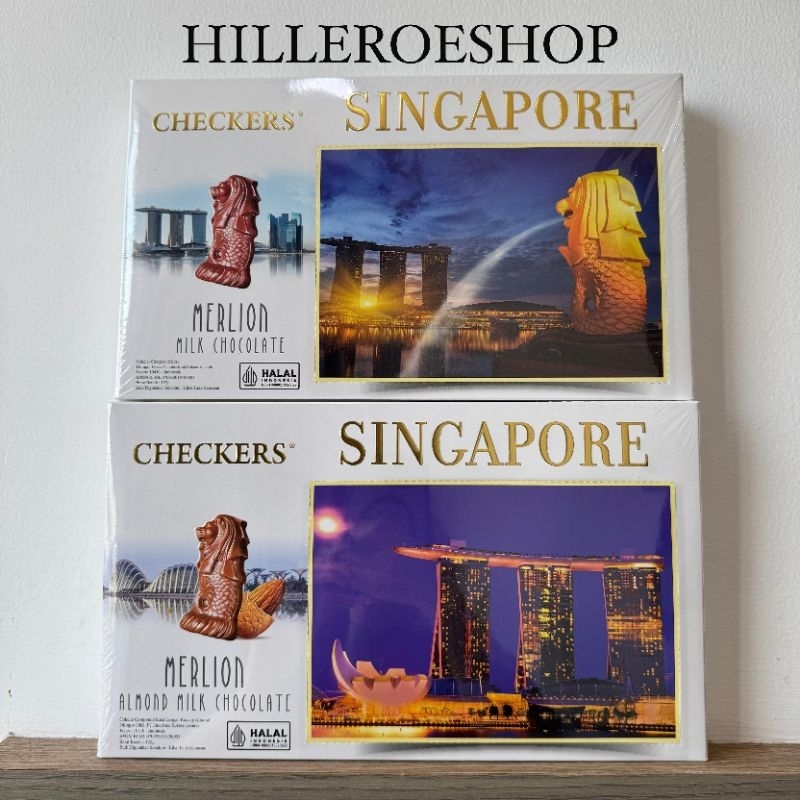 Jual COKLAT CHECKERS 125GRAM SINGAPORE MERLION CHOCOLATE ALMOND MILK ...