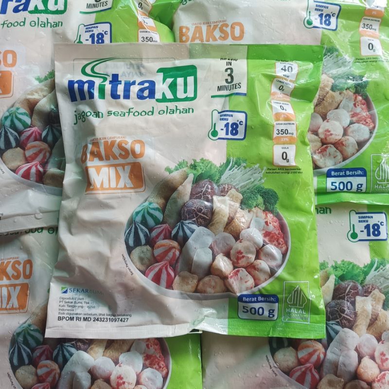 Jual Bakso seafood MIX MITRAKU 500gr praktis halal bahan steamboat ...