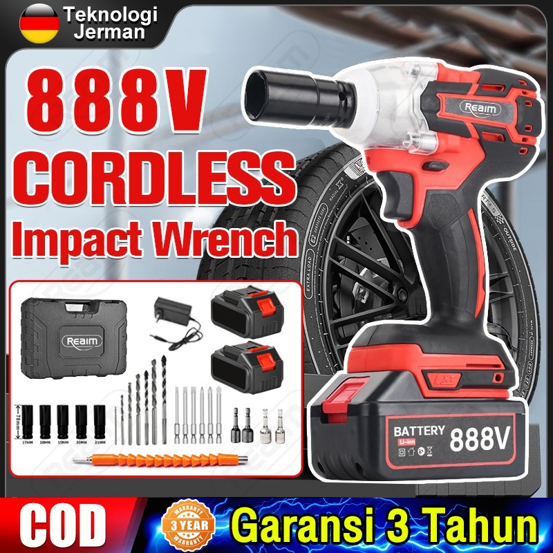 Jual Mesin Bor Impact Baterai 13MM Cordless Impact Wrench Torsi Besar ...