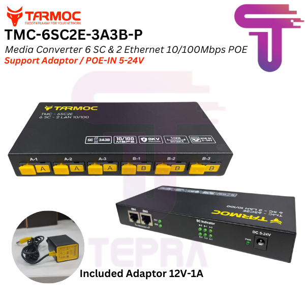 Jual Tarmoc TMC-6SC2E-3A3B-P | 6 FO 2 LAN 10/100 | POE IN 5-24V | Media ...