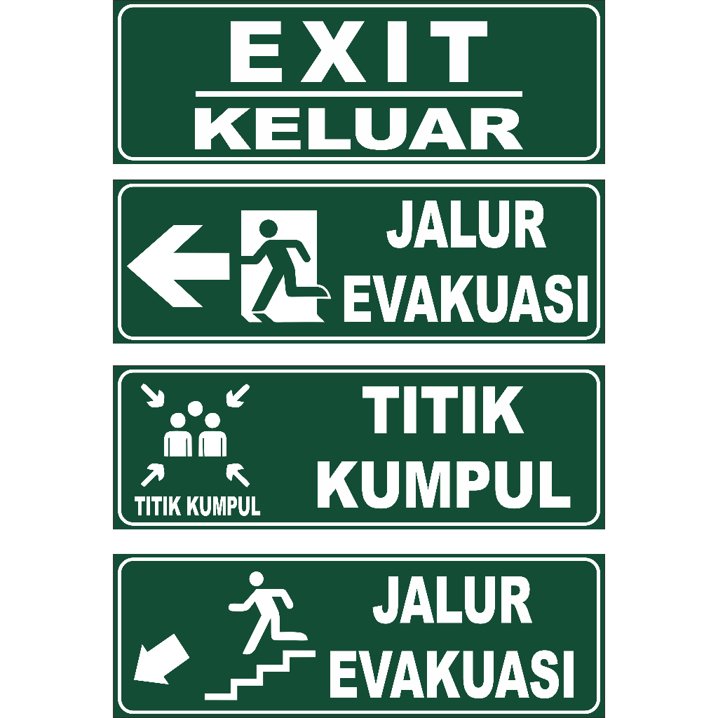 Jual Plang Titik Kumpul / Jalur Evakuasi / Exit Plat Besi | Shopee ...