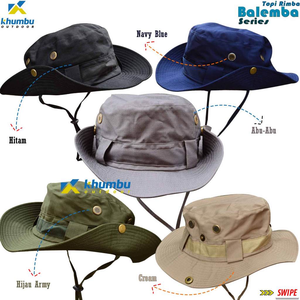 Jual Khumbu | Topi Rimba Polos Unisex | Topi Mancing/Cowboy/Pendaki ...