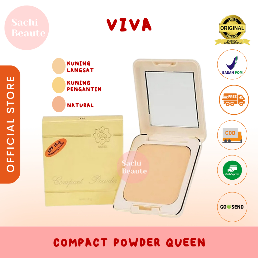 Jual Viva Queen Compact Powder (tersedia 3 varian warna) BPOM | Shopee ...