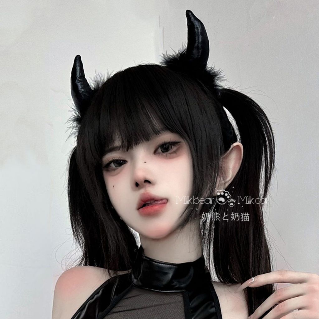 Jual HBDV bando devil iblis devilman tanduk bulu headband halloween ...