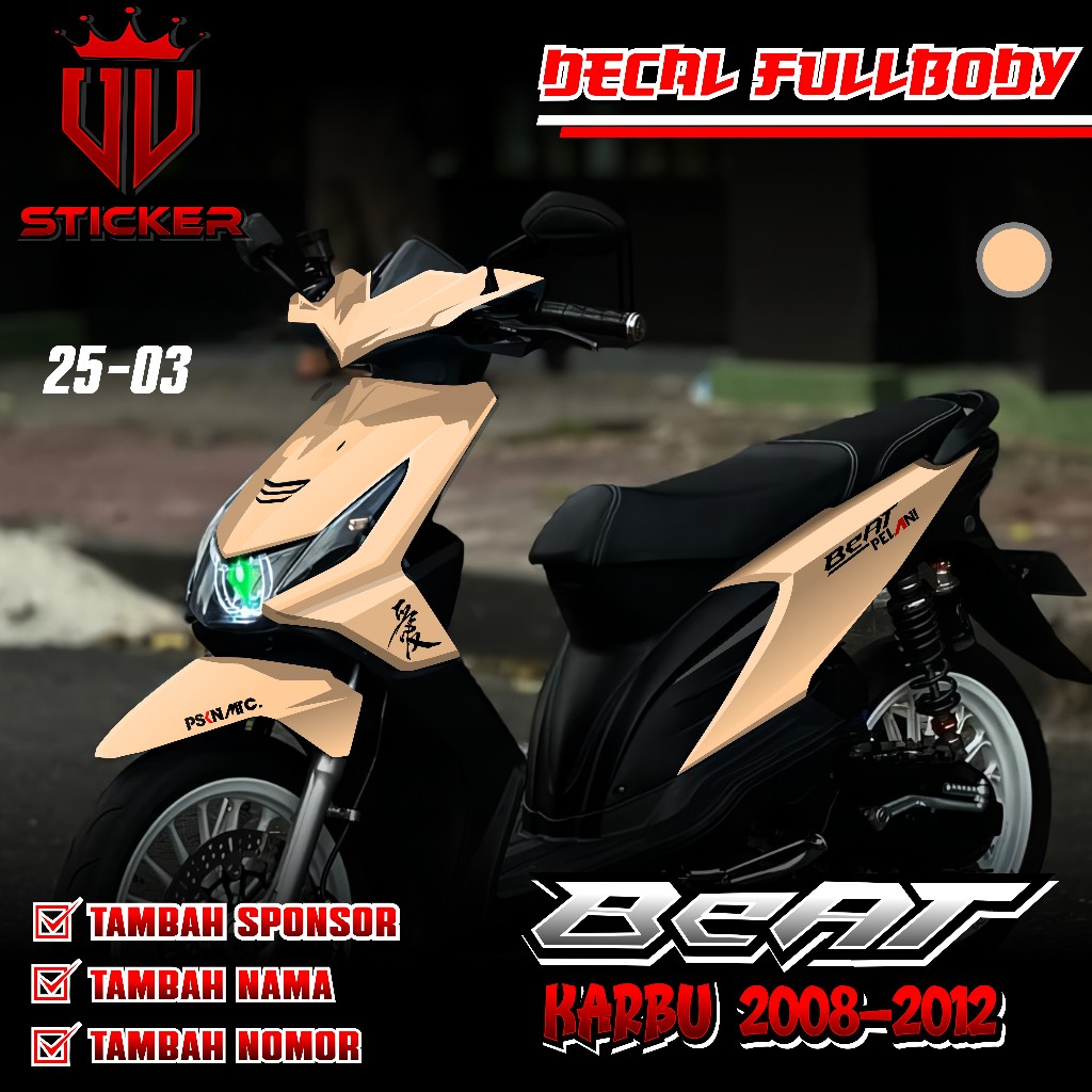Jual Sticker Decal Full Body Honda Beat Karbu 2008 2009 2010 2011 2012 ...