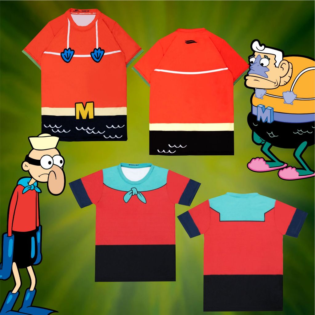 Jual Kaos Jersey Mermaid Man and Barnacle Boy Series - Jersey Pria ...