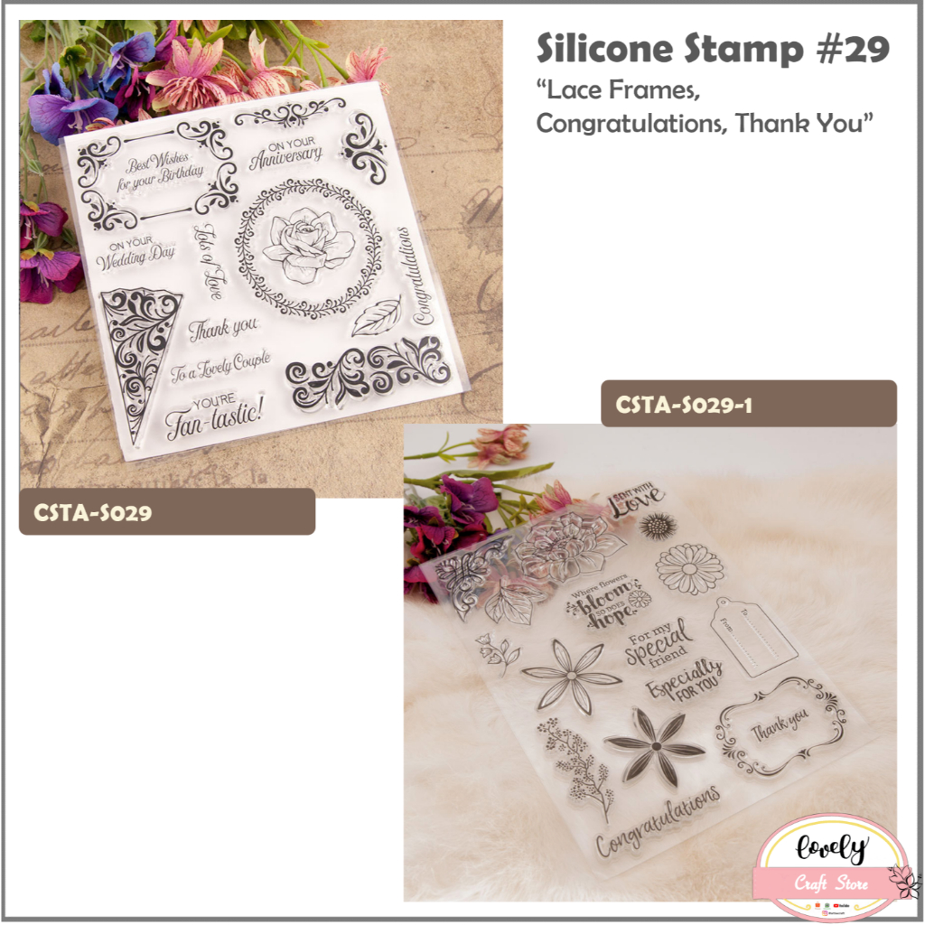 Jual LovelyCraftStore | S 29 Transparent Silicone rubber Clear Stamp ...