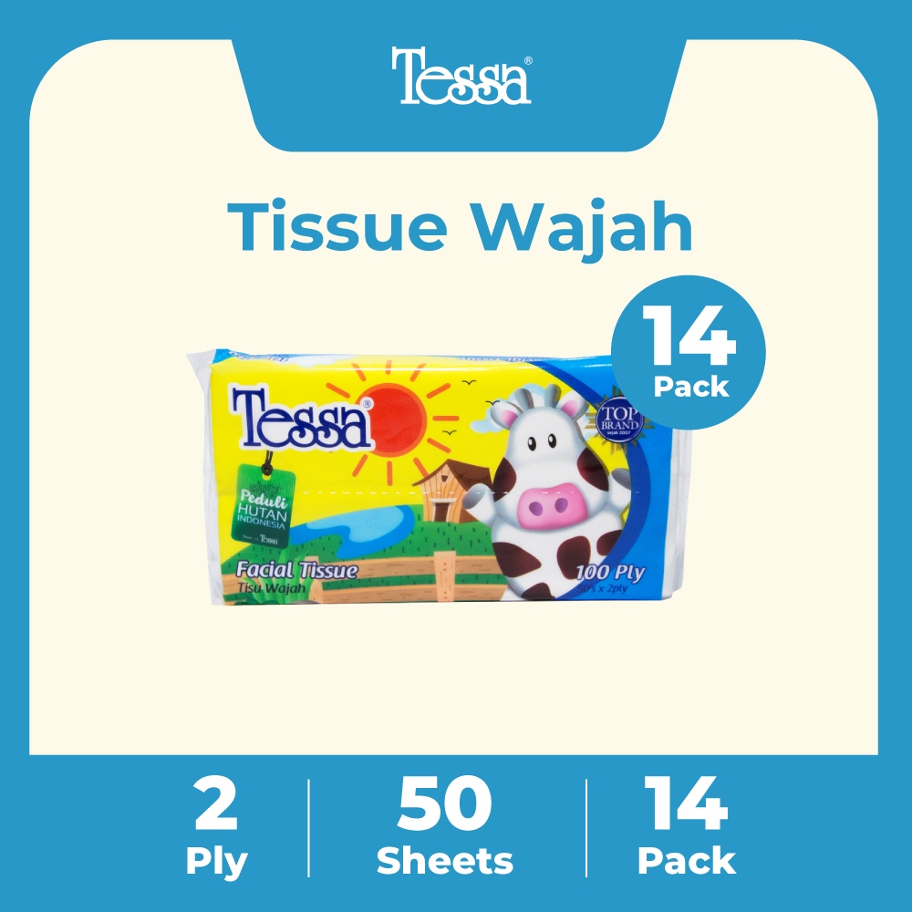 Jual Tessa Travel Pack Facial Tissue 50 Sheets 2ply - 14 Pack | Shopee ...