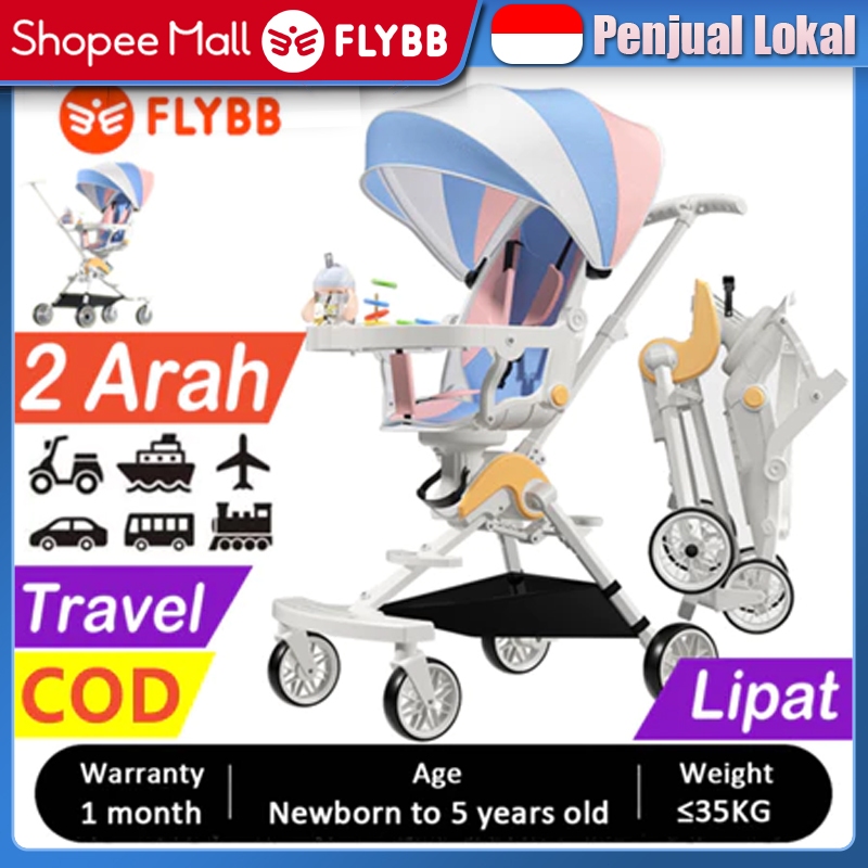 Jual FLYBB Baby Magic Stroller 180 Rotating Kids Stroller Two Way Magic ...